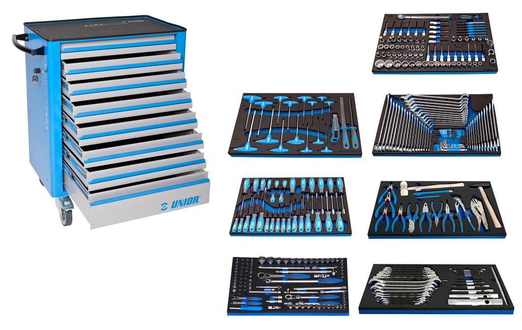 UNIOR kolica za alat 1011AEV6 sa garniturom od 324 alata u SOS ulošcima ...